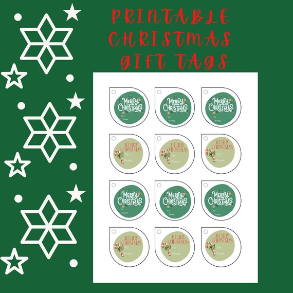 Printable Christmas Gift Tags Christmas Gift Tags Holiday - Etsy