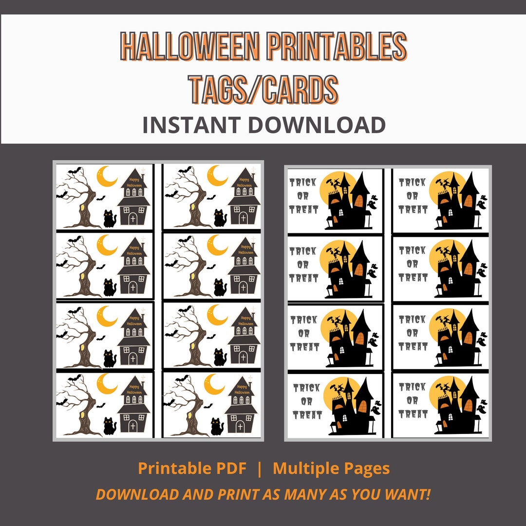 Halloween Printable Tags, Haunted House, Party Favor (PDF) - Etsy