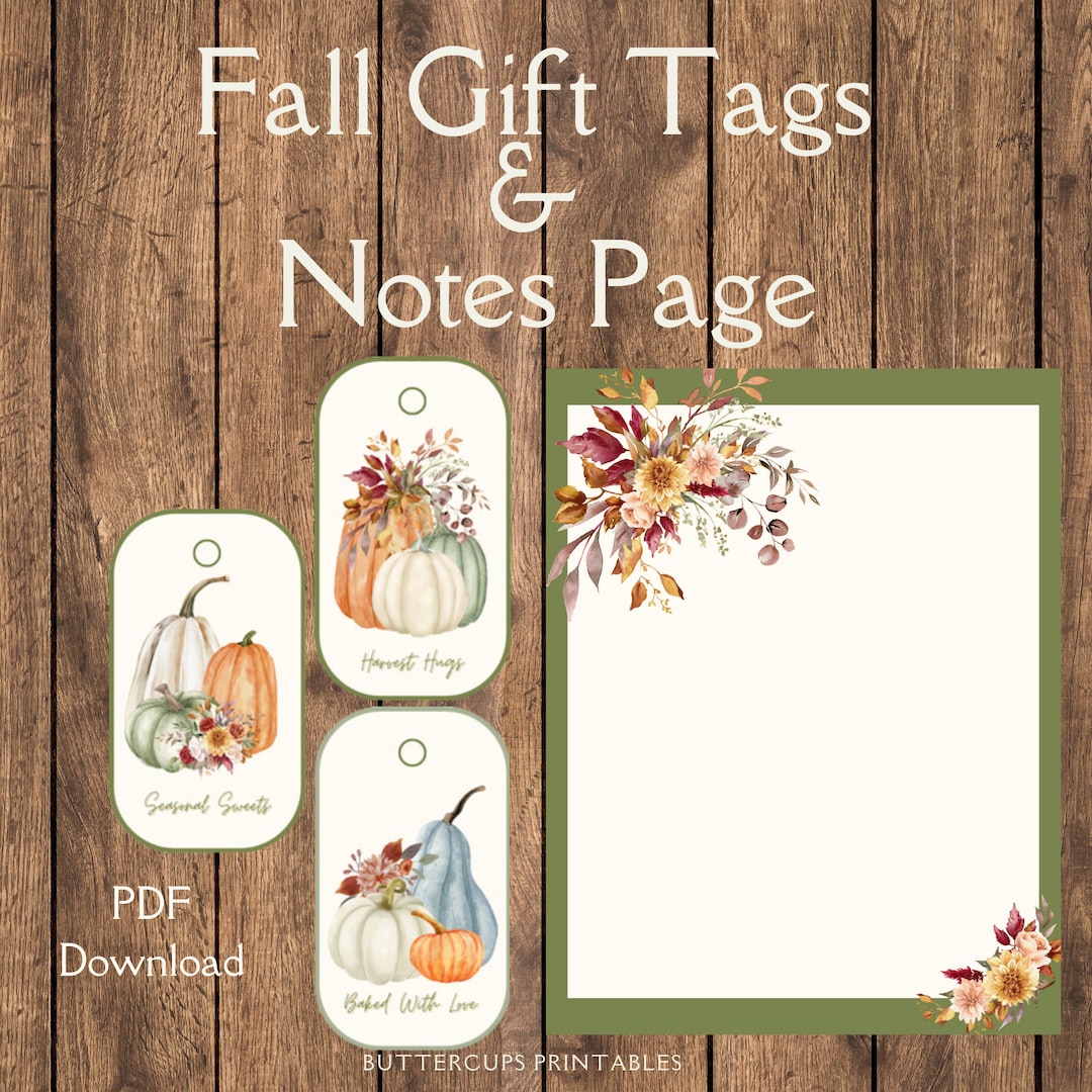 Autumn Baked Goods Gift Tags: Printable Fall Treat Labels (PDF Download) - Etsy