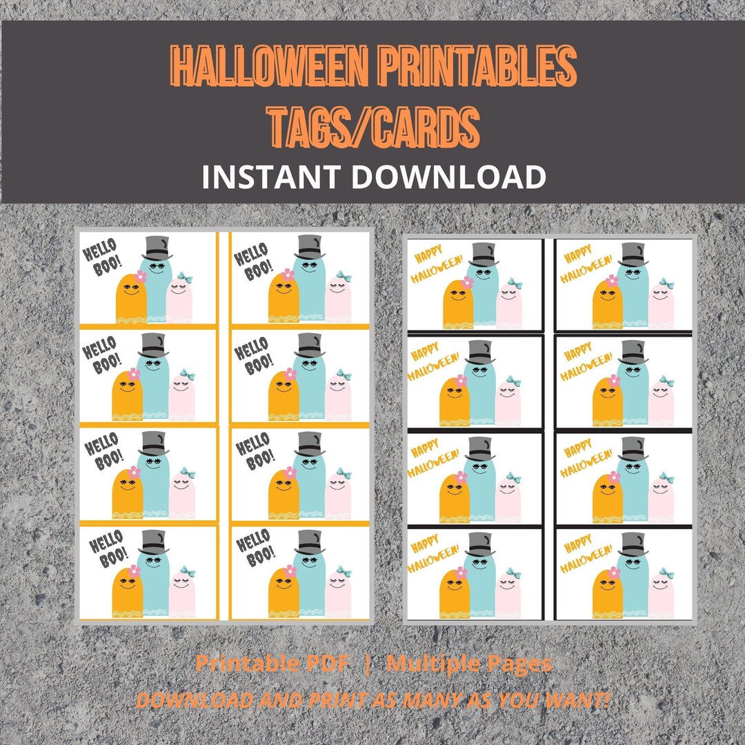 Halloween Ghost Gift Tags: Printable Party Favor Tags (PDF) - Etsy