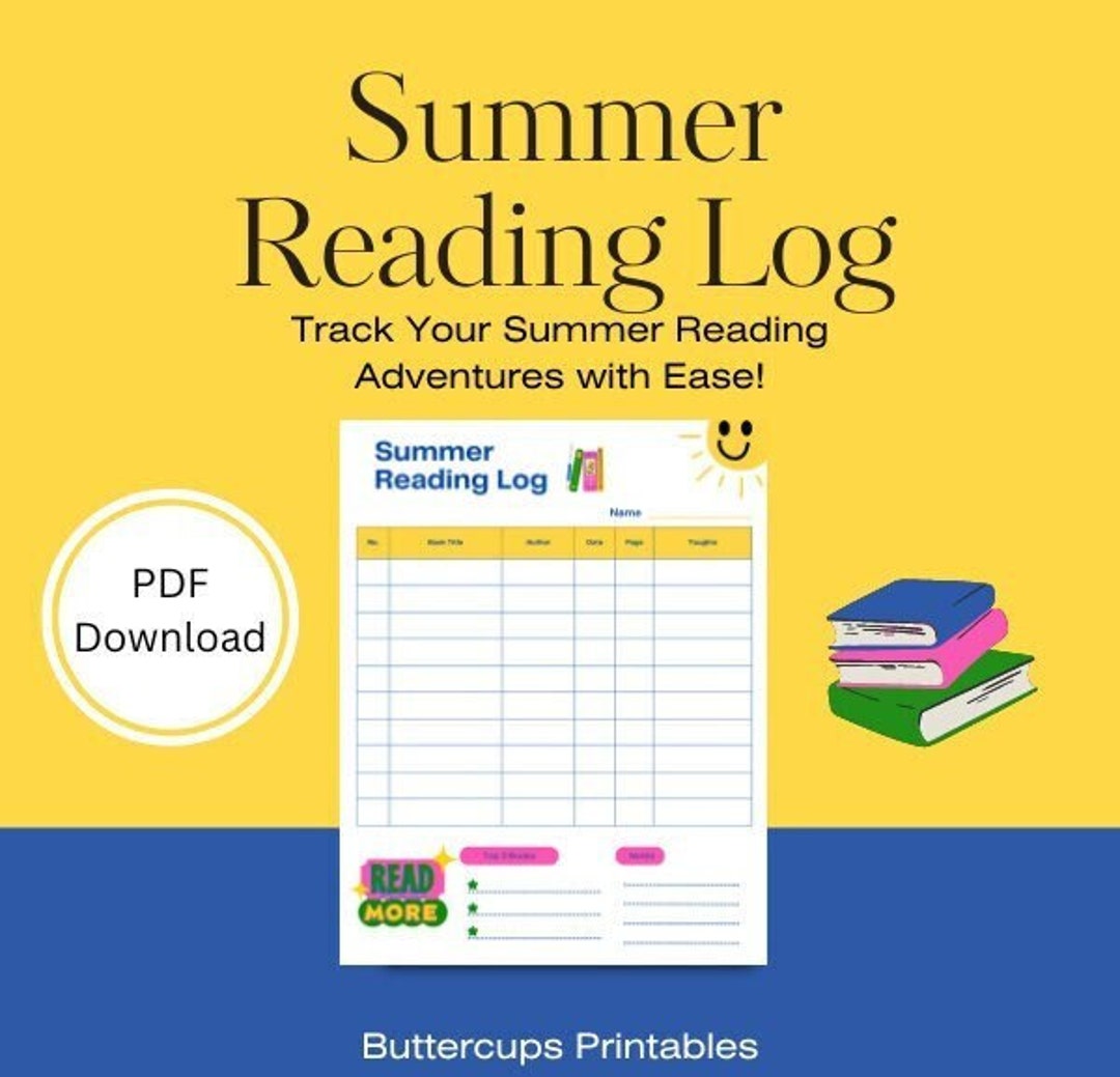 Summer Reading Log| Reading Tracker| Summer Reading Chart| Printable ...