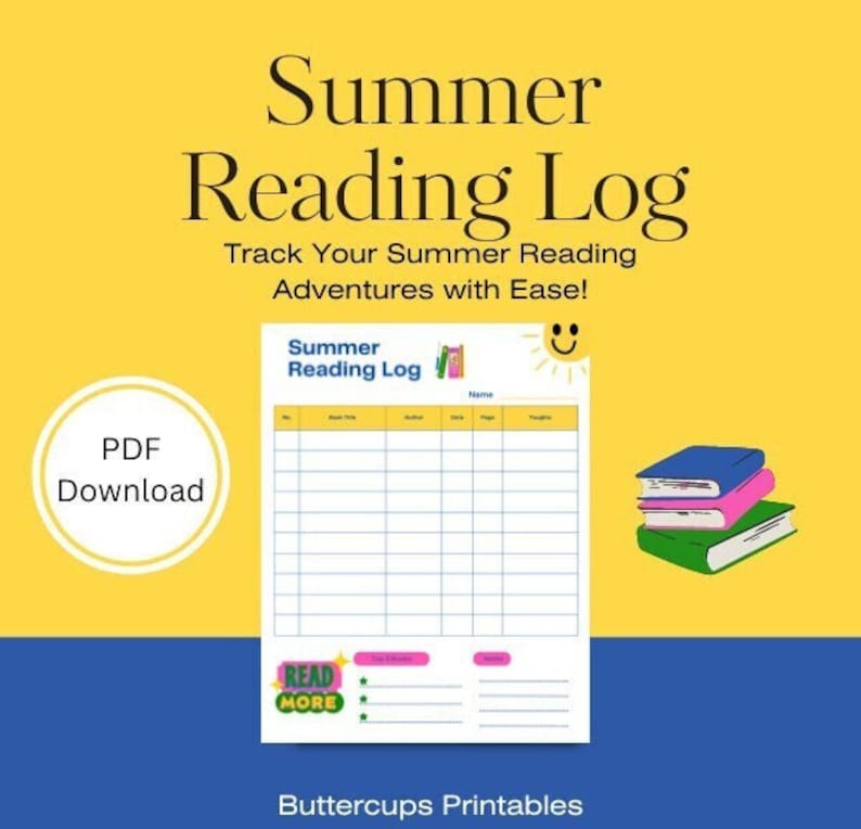 Summer Reading Log Reading Tracker Summer Reading Chart Printable ...