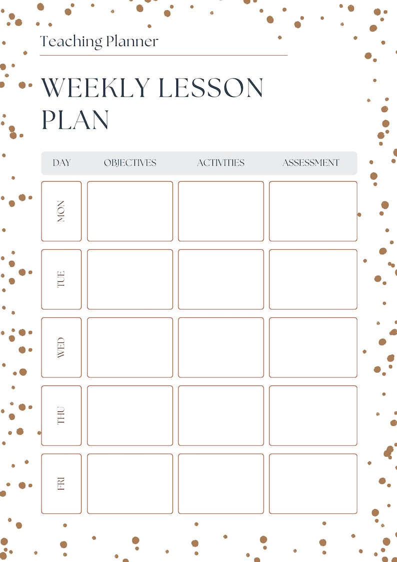 Daily Lesson Planner, Editable Printable Lesson Plan, Digital Lesson ...