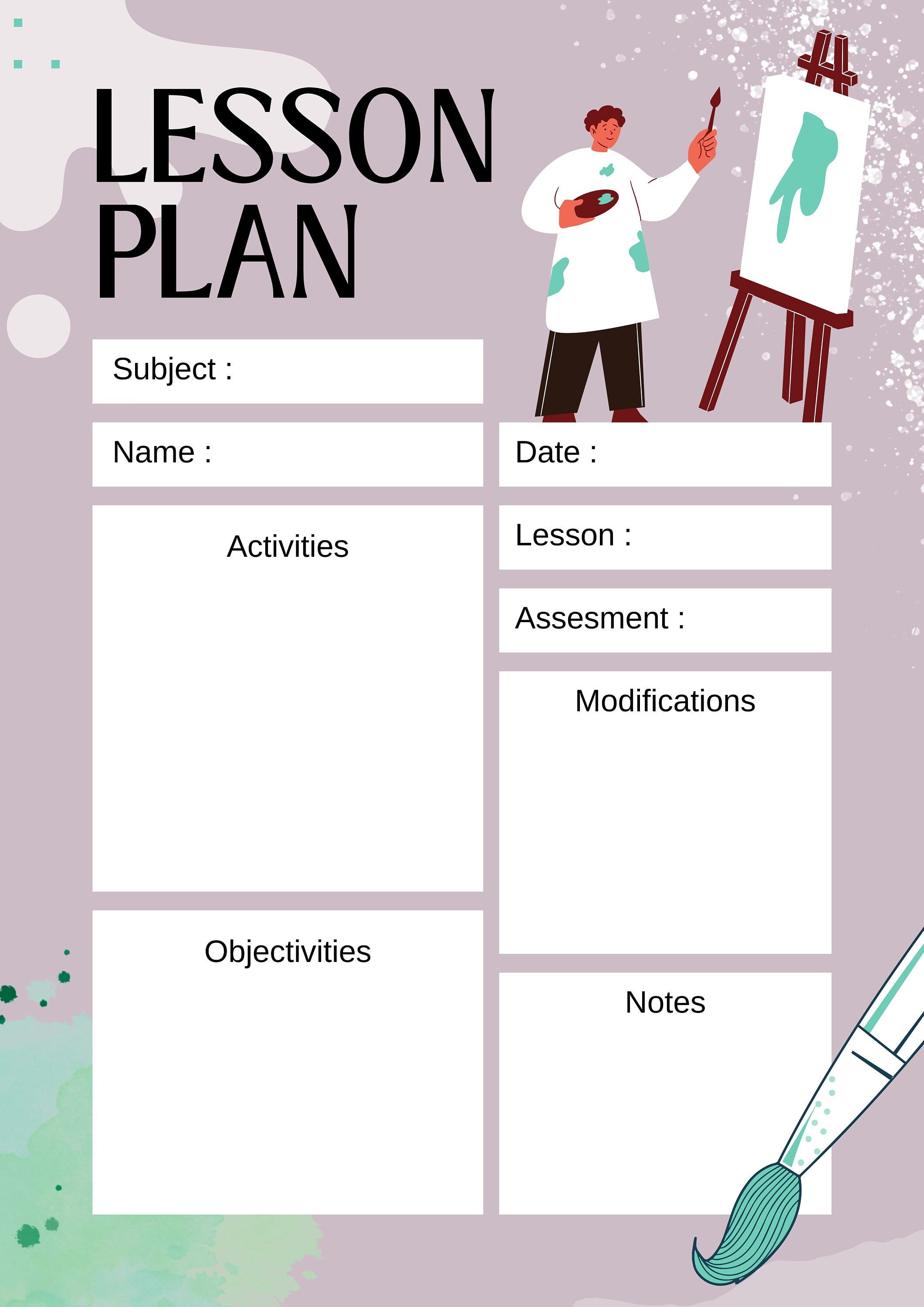 Lesson Plan Template Lesson Planner Printable Homeschool Teacher ...