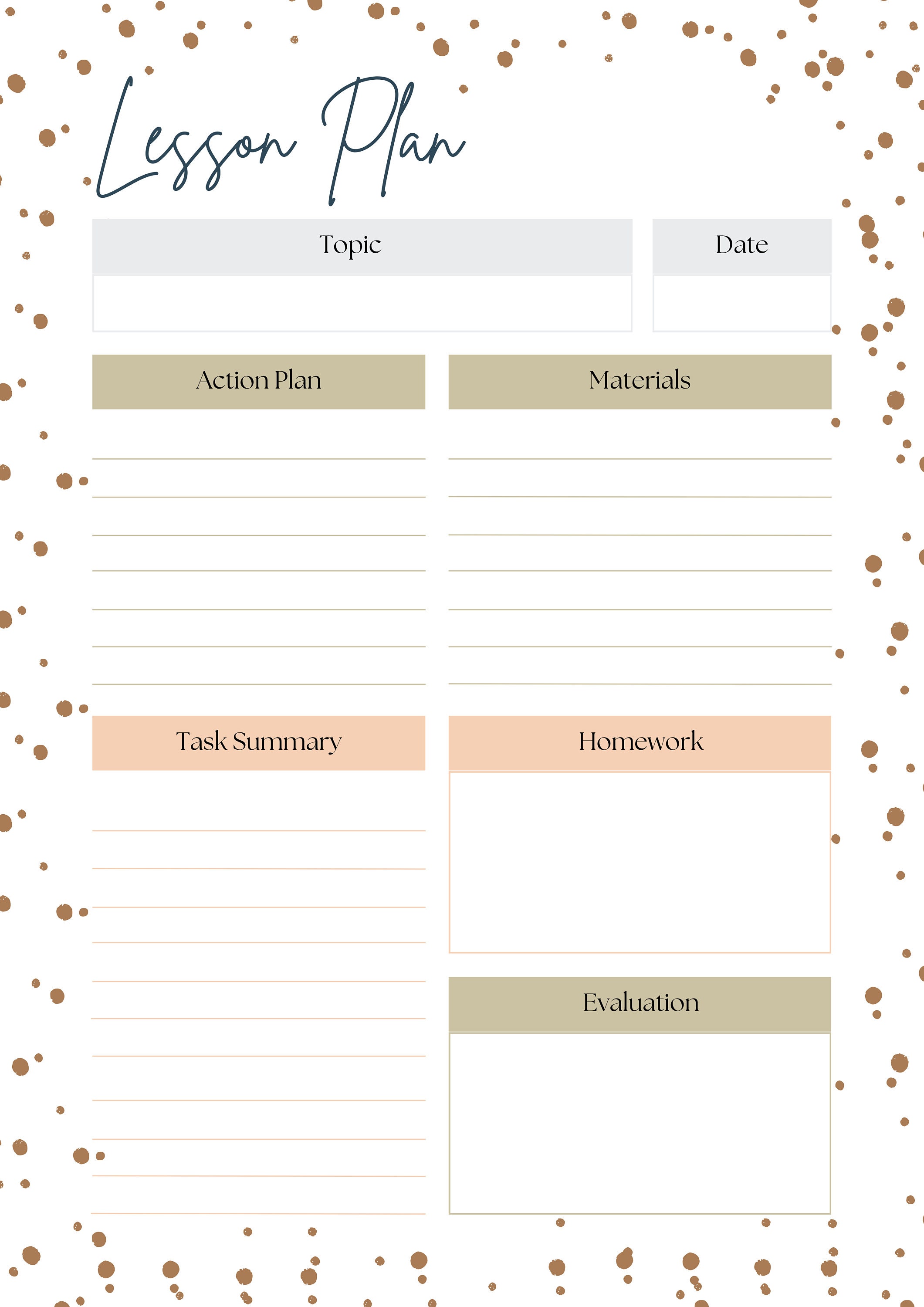 Daily Lesson Planner, Editable Printable Lesson Plan, Digital Lesson ...