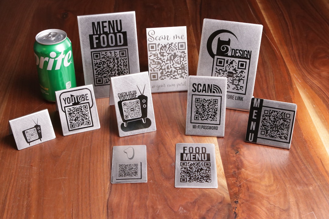 Customizable Stainless Steel QR Code Stand for Restaurants - Etsy