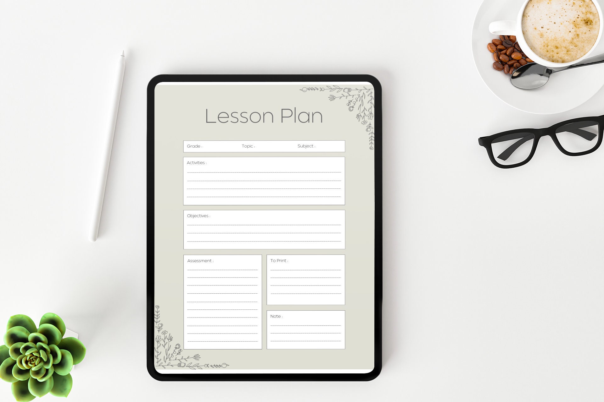 Teacher Lesson Plan Daily Lesson Plan Template Instant Download Lesson ...