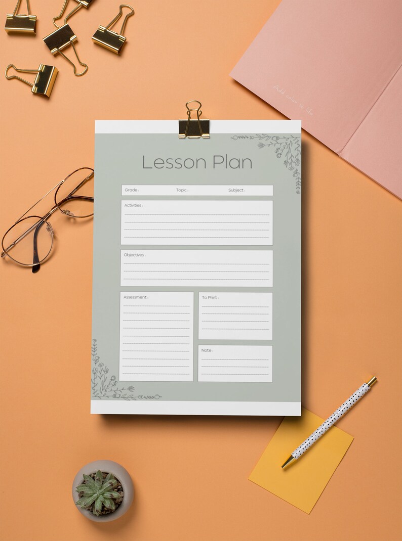Teacher Lesson Plan Daily Lesson Plan Template Instant - Etsy