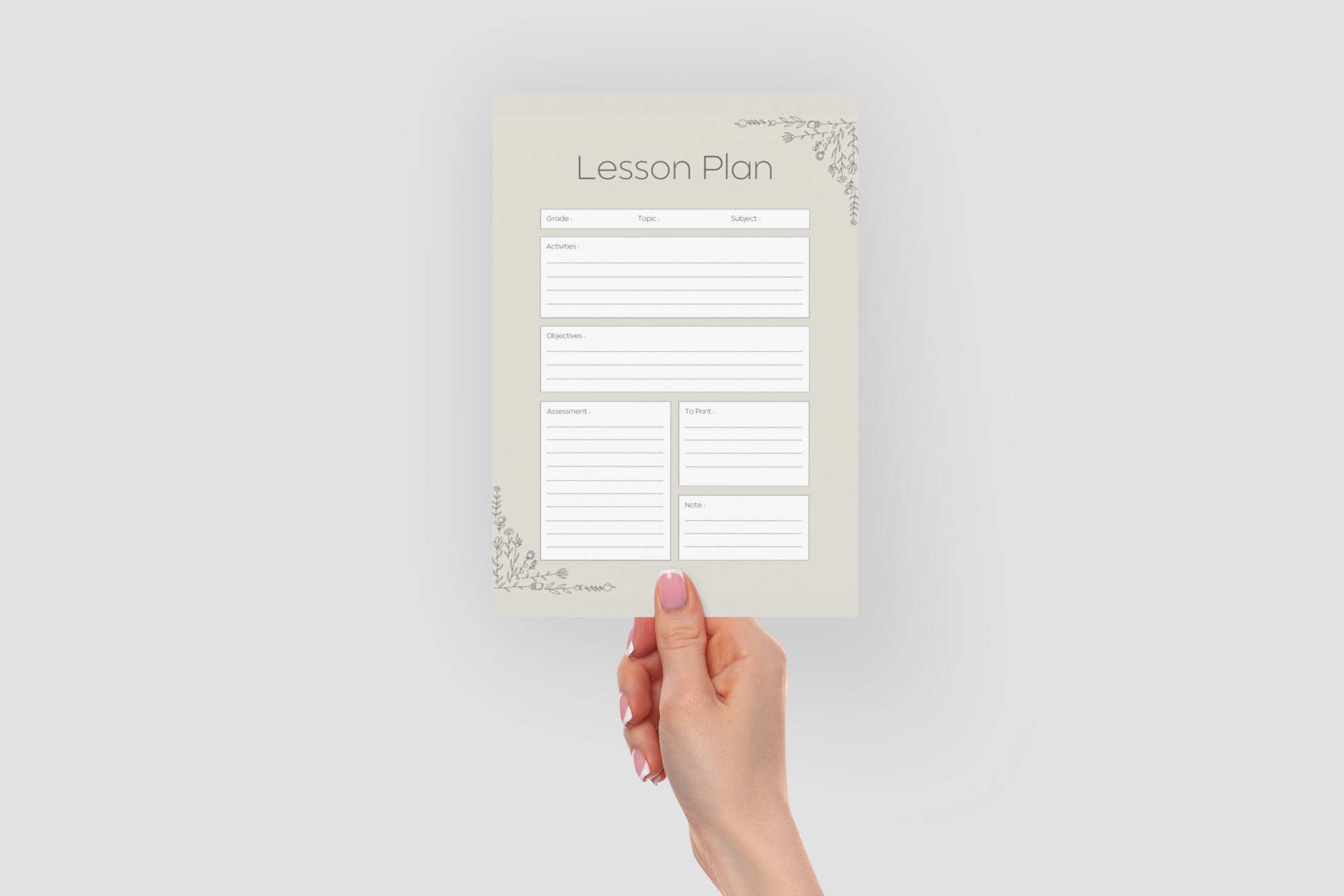 Teacher Lesson Plan Daily Lesson Plan Template Instant Download Lesson ...
