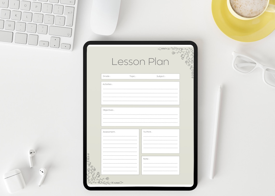 Teacher Lesson Plan Daily Lesson Plan Template Instant Download Lesson ...