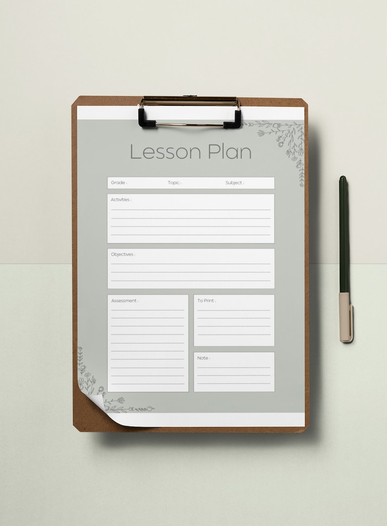 Teacher Lesson Plan Daily Lesson Plan Template Instant - Etsy