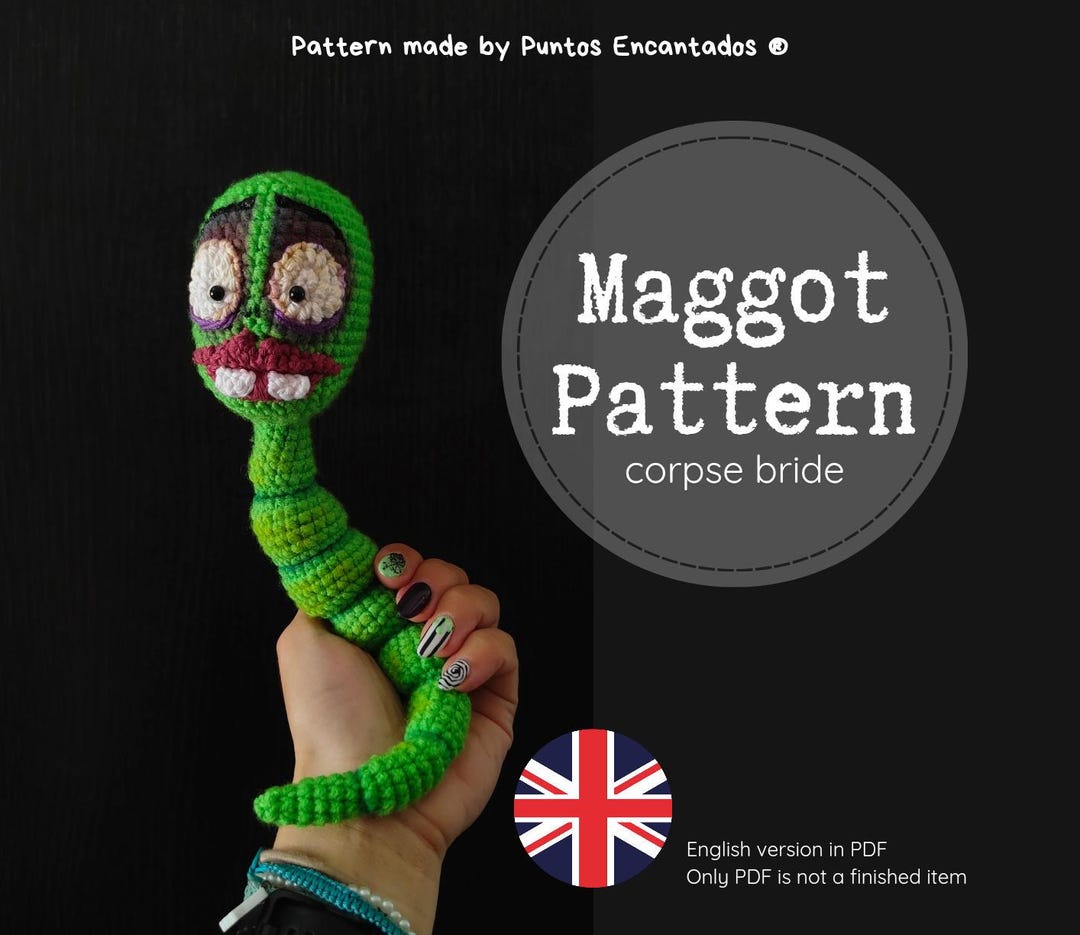 Maggot Amigurumi Pattern PDF, Corpse Bride Worm English and Spanish ...