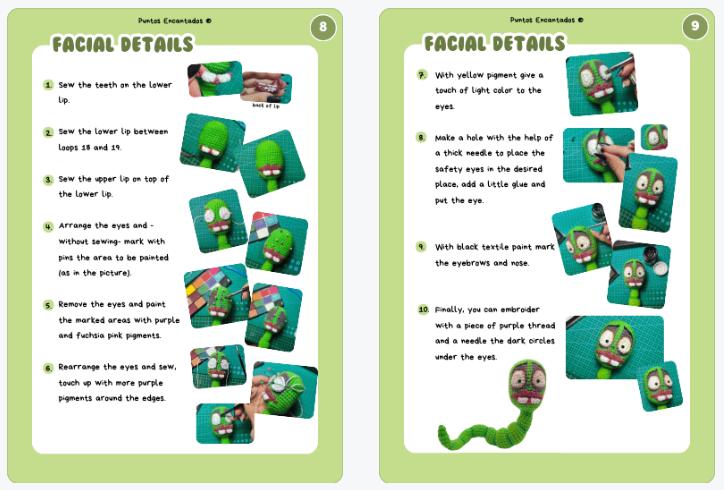 Maggot Amigurumi Pattern PDF, Corpse Bride Worm English and Spanish ...