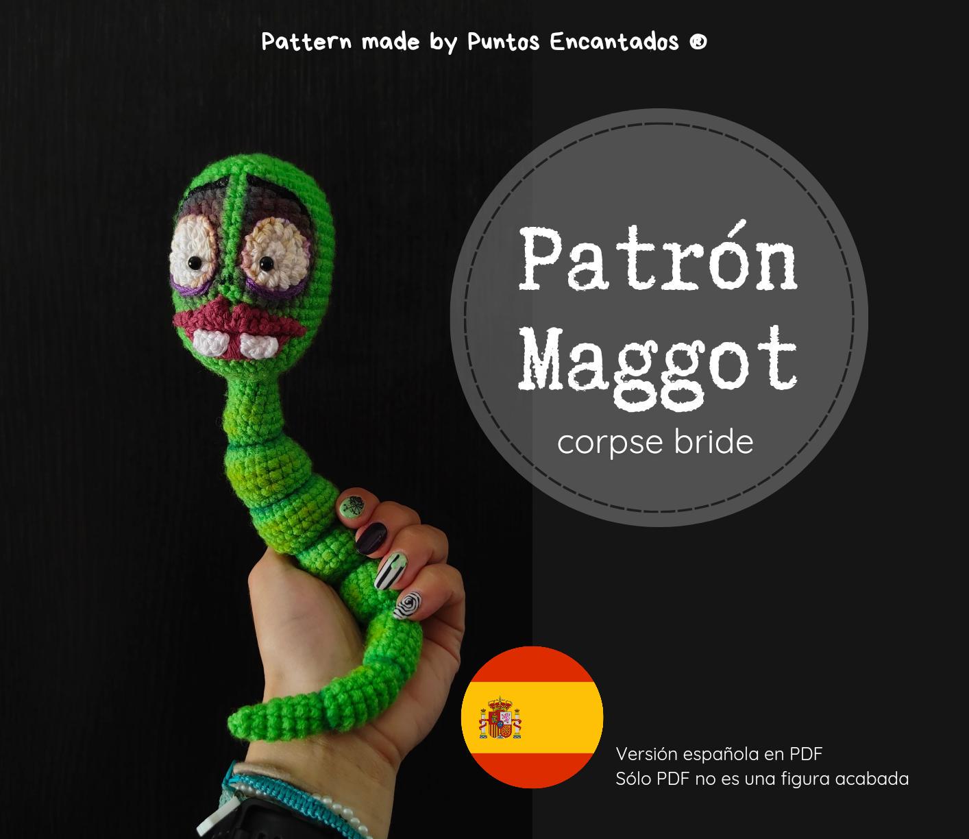 Maggot Amigurumi Pattern PDF, Corpse Bride Worm English and Spanish ...