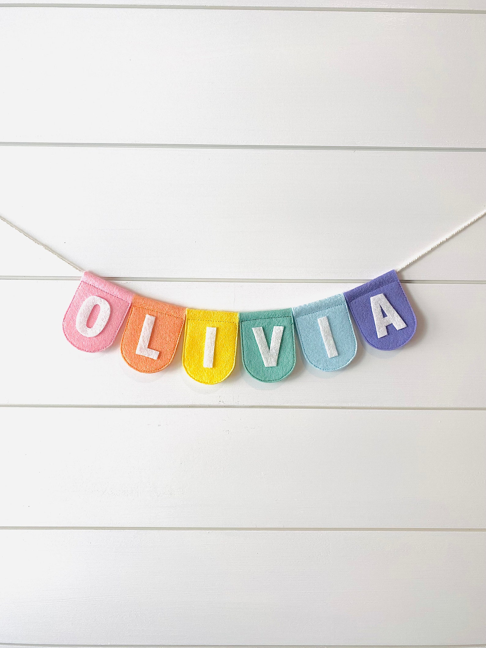 Scallop Felt Banner With Custom Lettering Personalized Decor for Baby ...