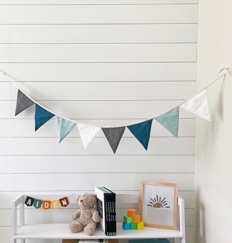 Linen Bunting Banner for Neutral Boy Nursery Decor Party - Etsy