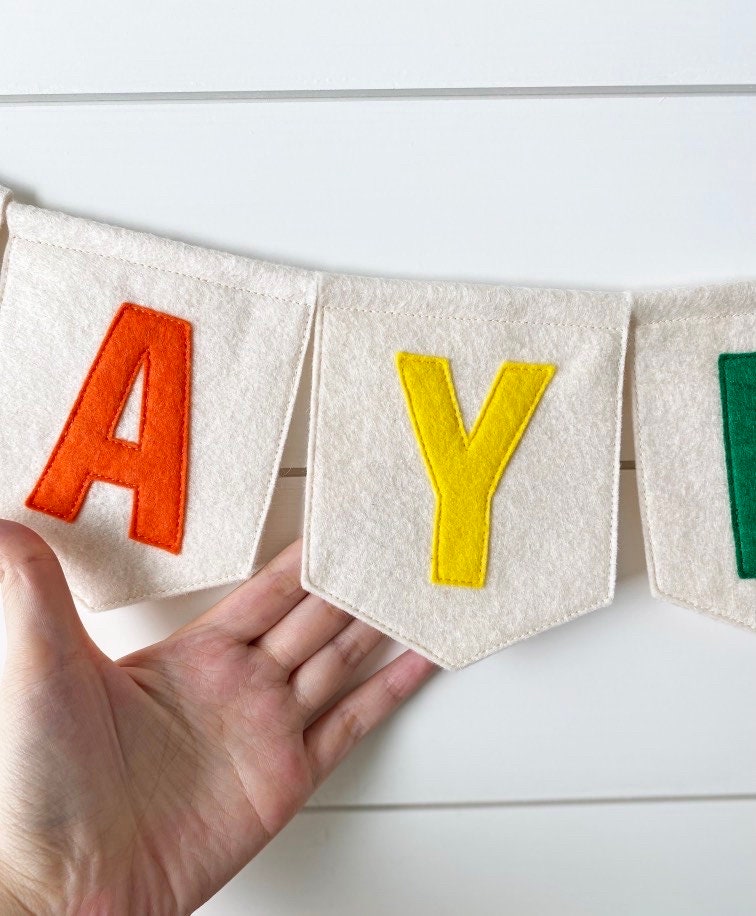 Felt Banner With Custom Lettering Personalized Flags for - Etsy