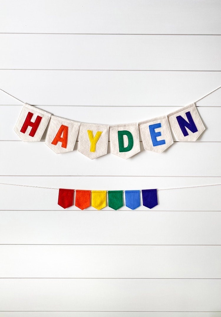 Felt Banner With Custom Lettering Personalized Flags for - Etsy