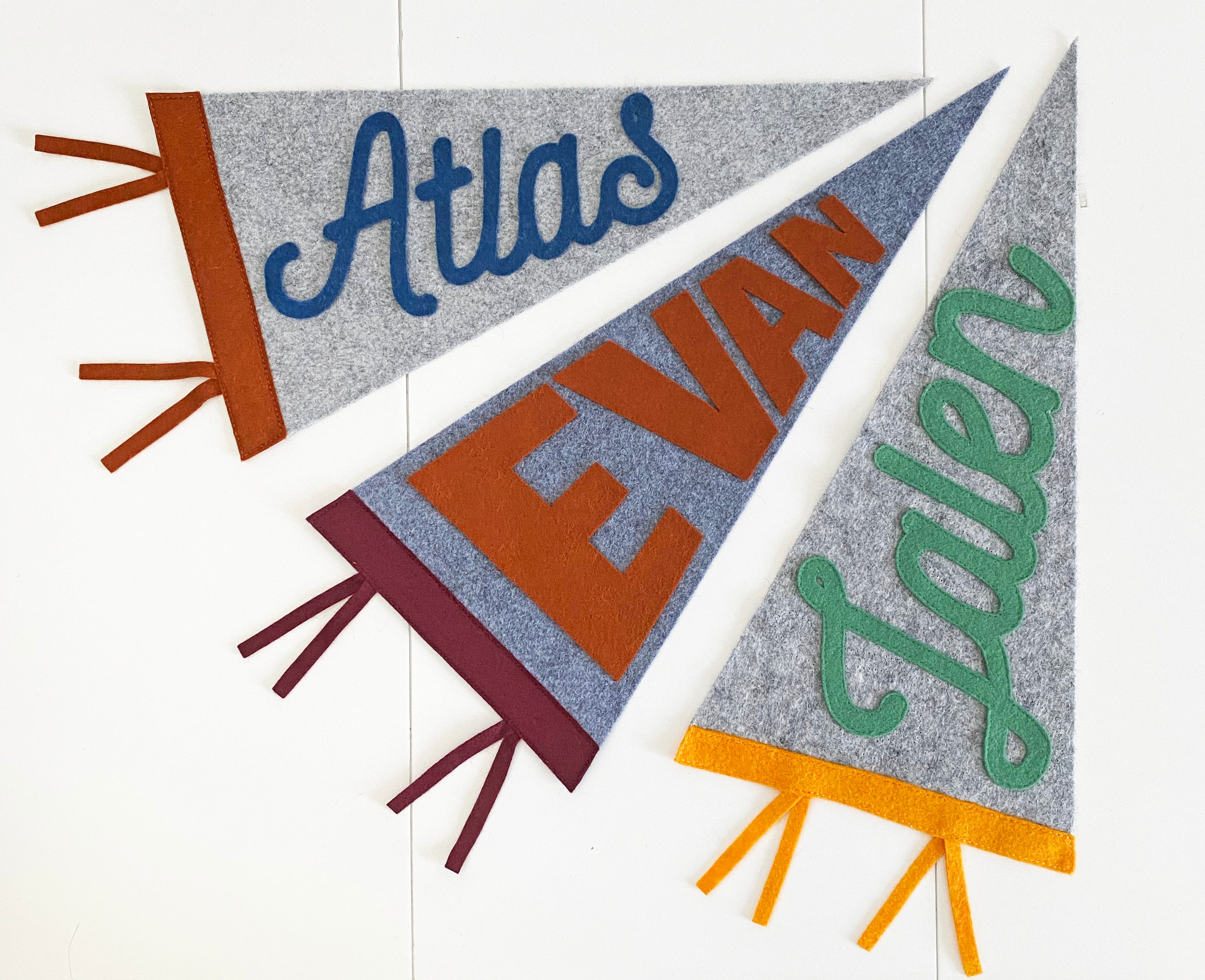 Felt Pennant Flag With Custom Name - Personalized Banner Sign - Wall ...