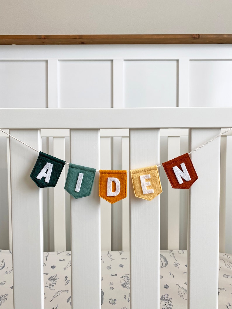 Scallop Felt Banner With Custom Lettering Personalized Decor - Etsy