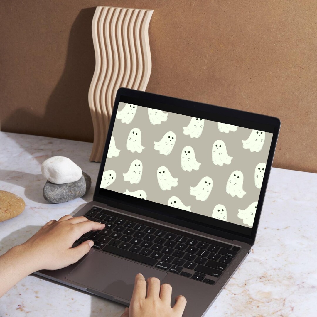 Cute Halloween Ghost Desktop Background - Etsy