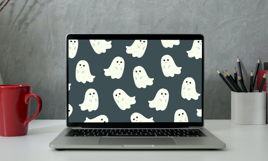 Cute Ghosts Halloween Desktop Background - Etsy