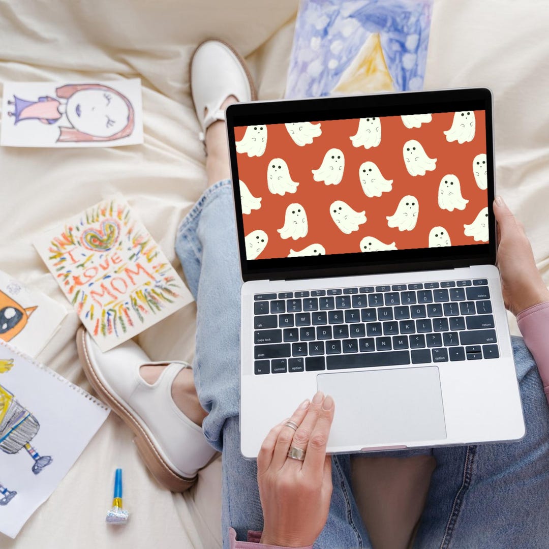 Cute Halloween Ghost Desktop Background - Etsy