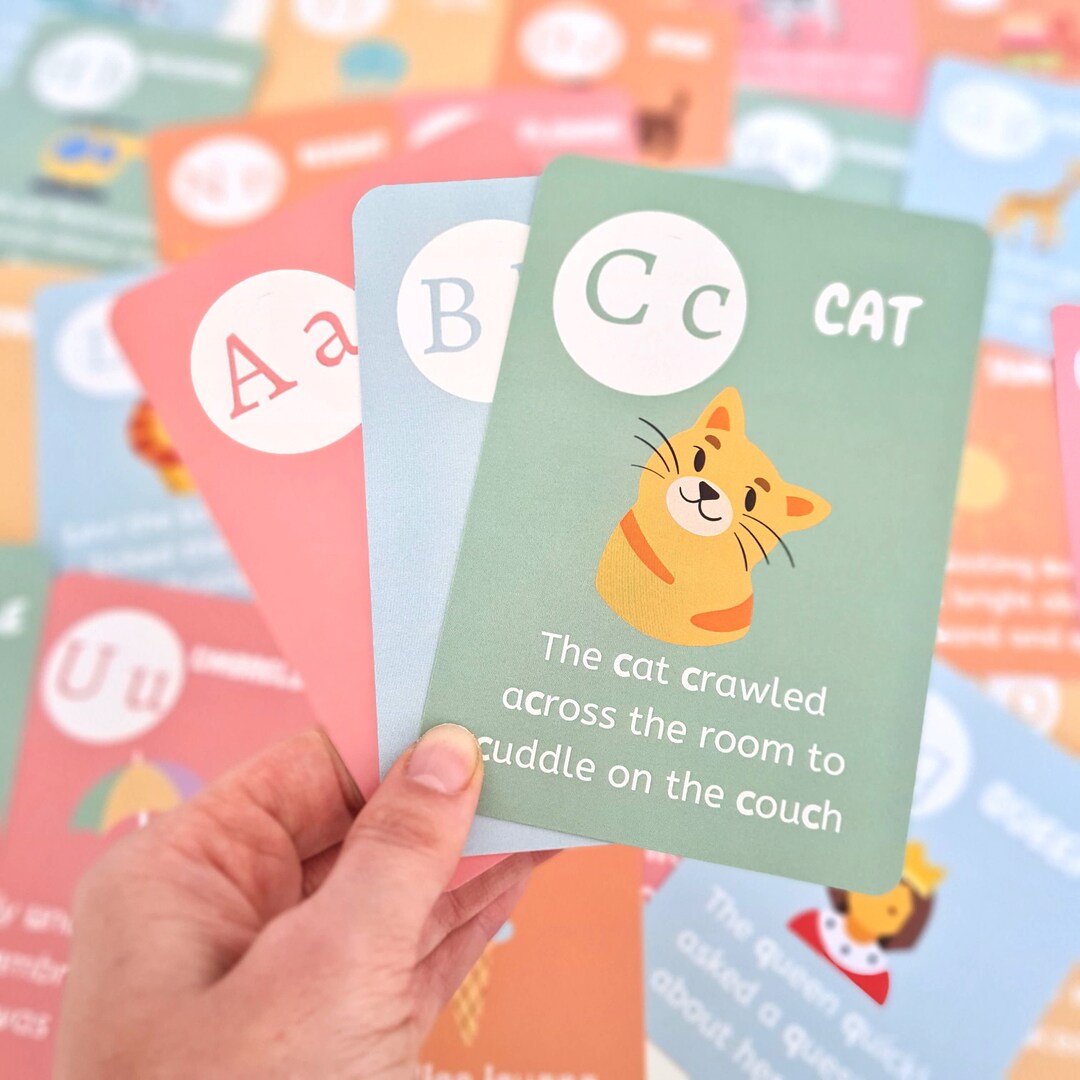 Alphabet ABC Flash Cards for Kids - Etsy Australia