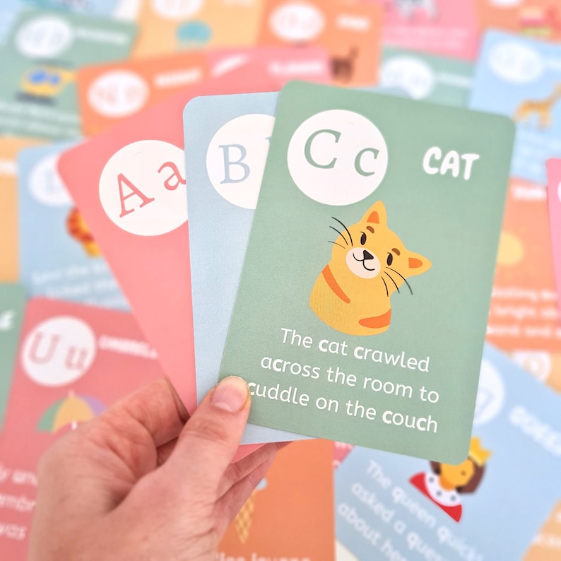 Alphabet ABC Flash Cards for Kids - Etsy Australia