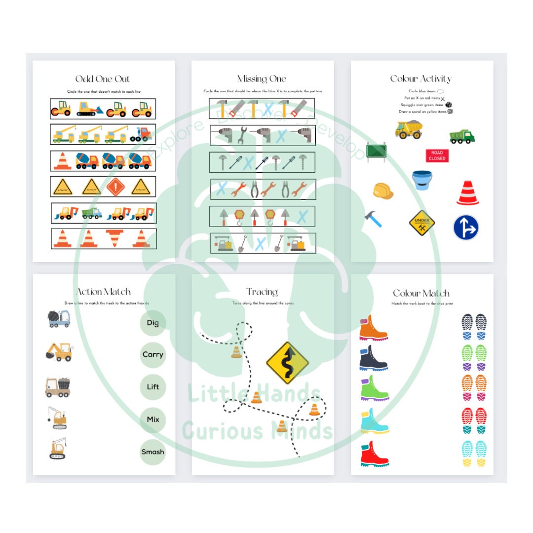 Construction Busy Book Printable Pack for Toddlers . Toddler Learning ...
