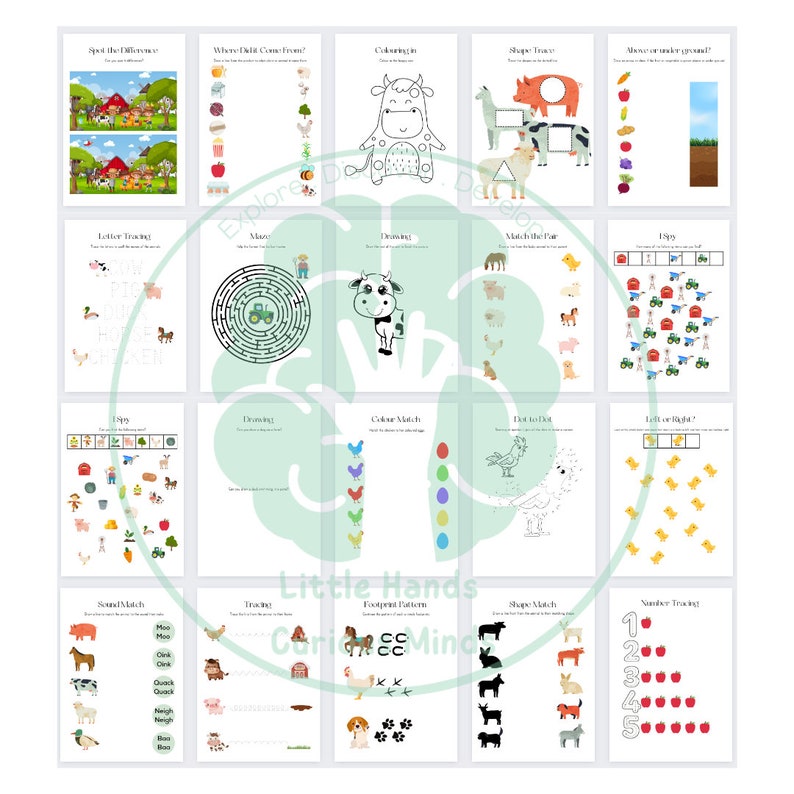 Farm Busy Book Printable Pack for Toddlers . Toddler Learning Book ...