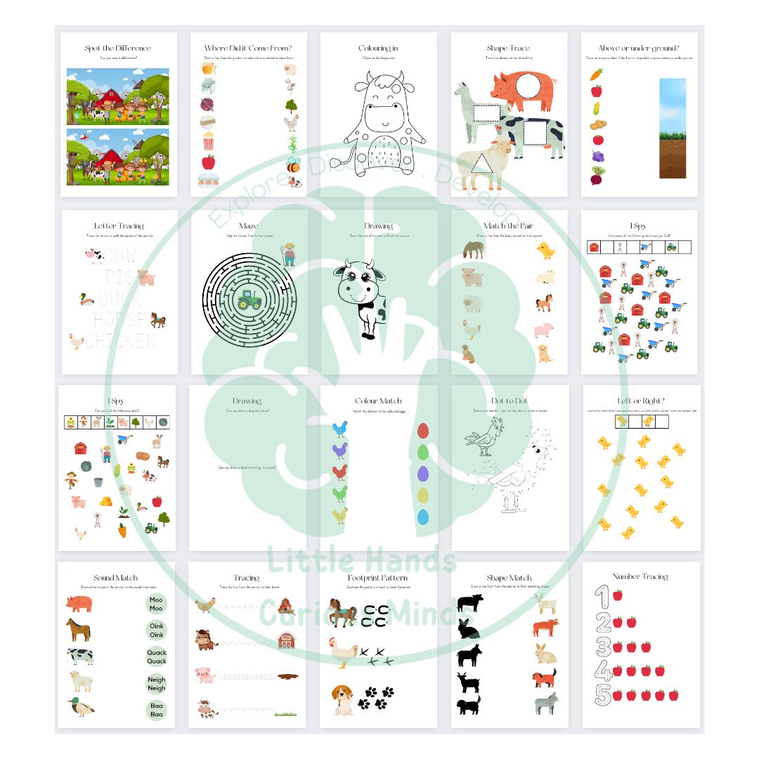 Farm Busy Book Printable Pack for Toddlers . Toddler Learning Book ...