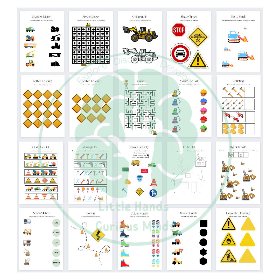 Construction Busy Book Printable Pack for Toddlers . Toddler Learning ...