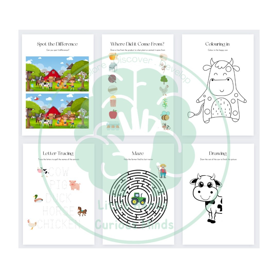 Farm Busy Book Printable Pack for Toddlers . Toddler Learning Book ...