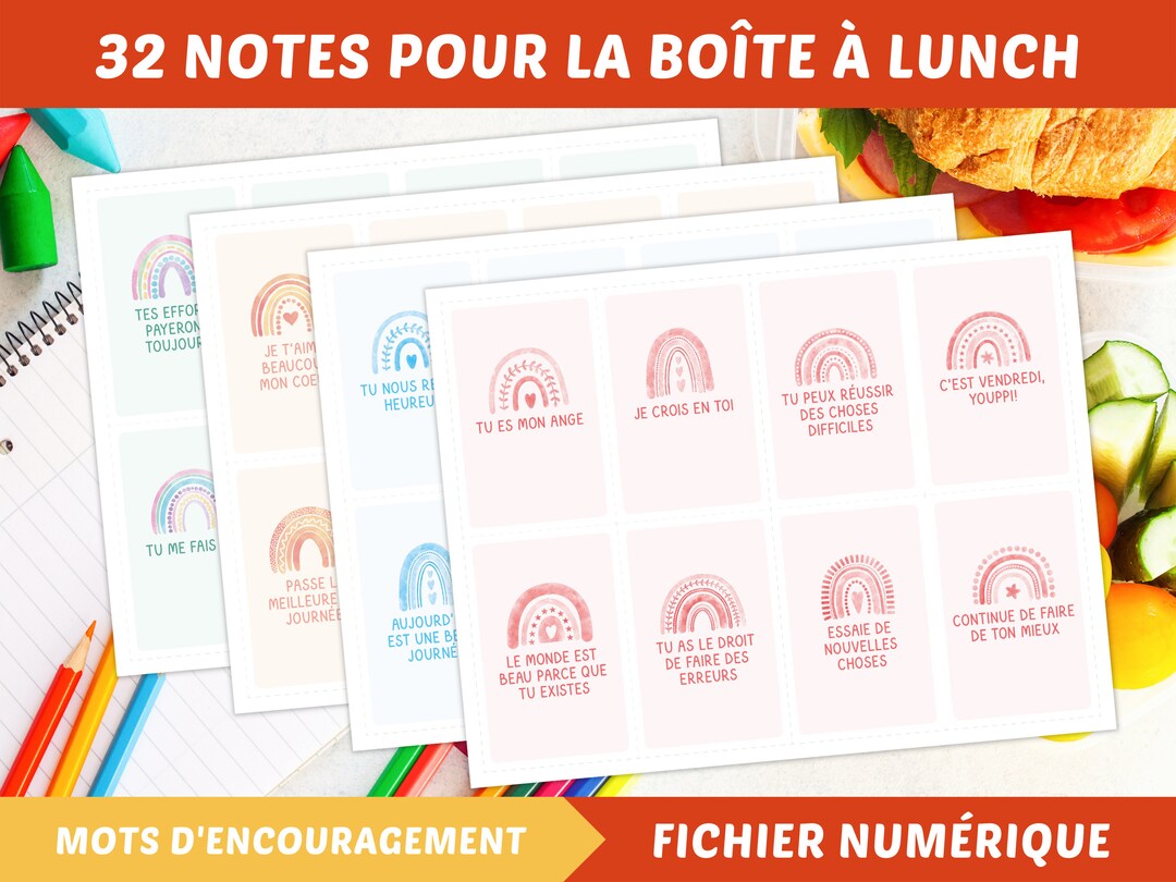 32 Printable Lunch Box Words of Encouragement | Lunch Box Notes | Notes ...