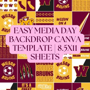 Editable Media Day Backdrop Template: Sports Photo Booth Banner (8.5x11 ...