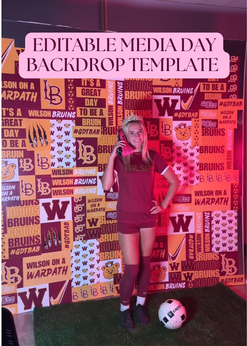 Editable Media Day Backdrop Template | 8.5x11 & 11x17 Canva Designs ...