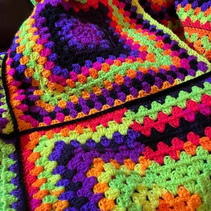 Vibrant & Bright Crochet Afghan - Etsy