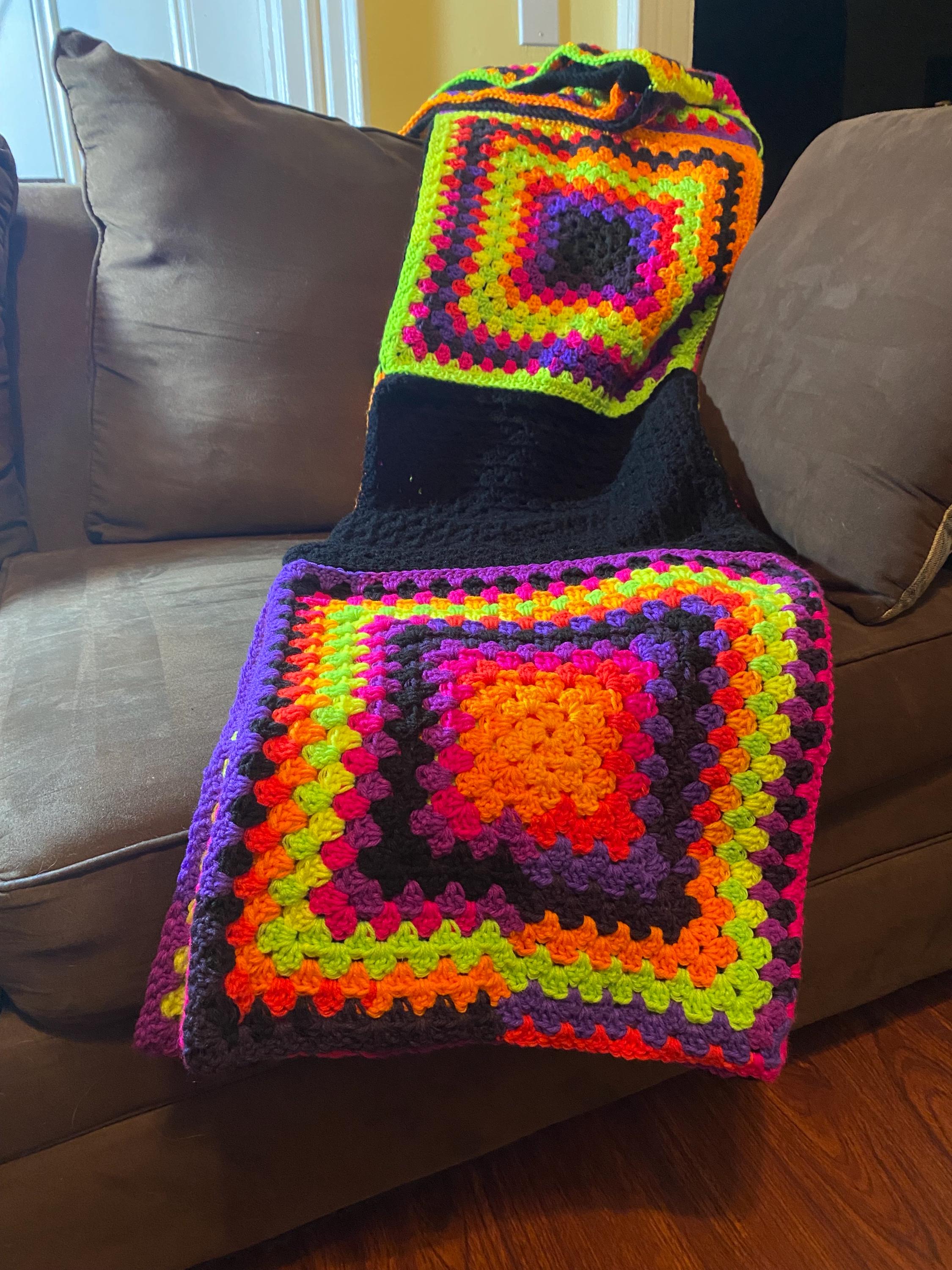 Vibrant & Bright Crochet Afghan - Etsy
