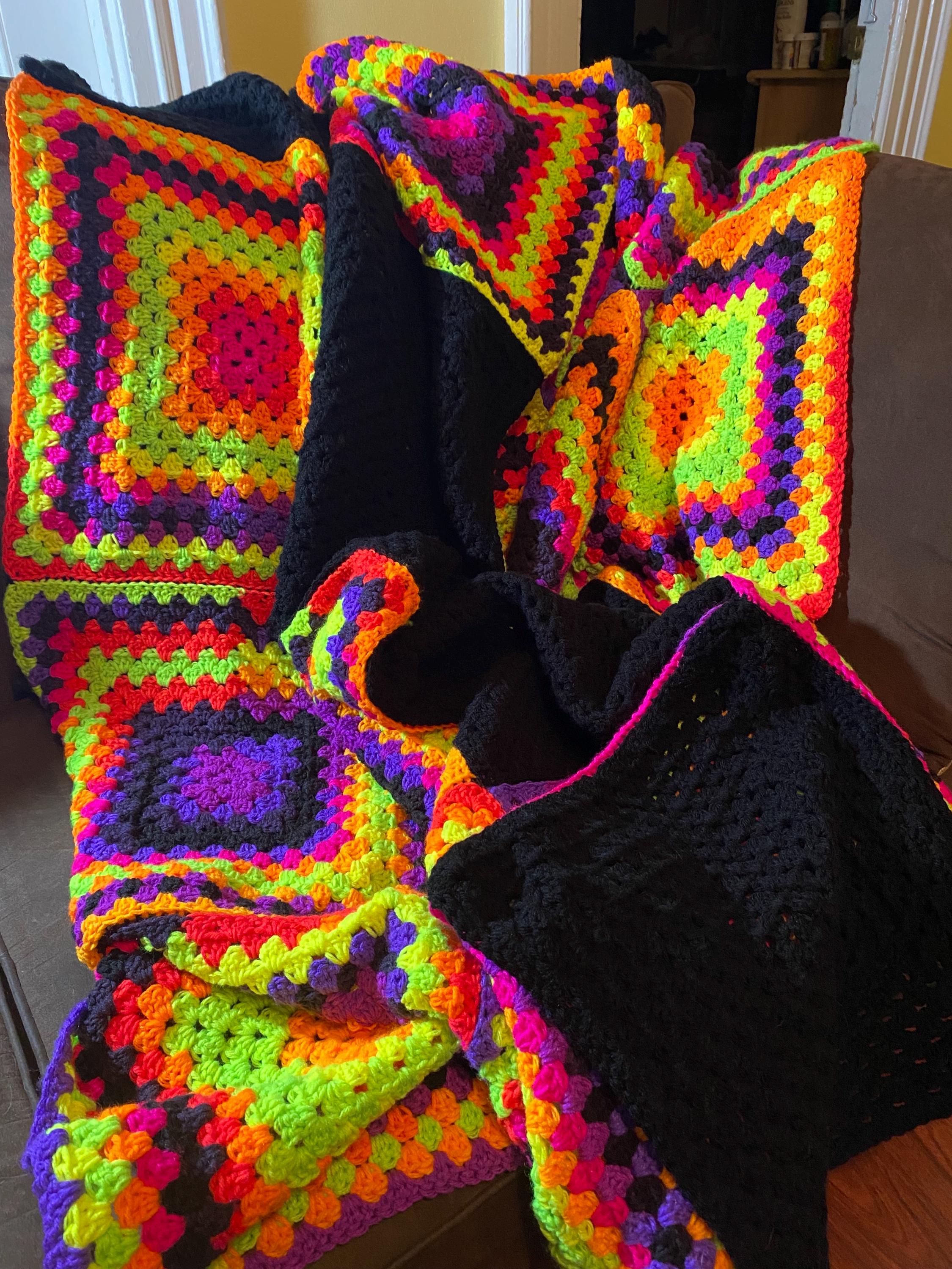 Vibrant & Bright Crochet Afghan - Etsy