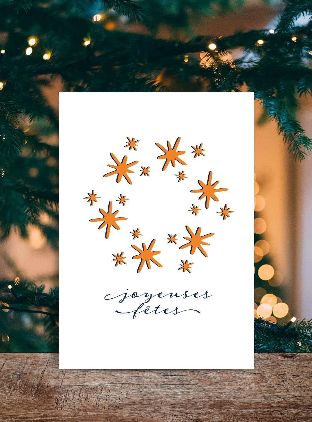 Happy Holidays Greeting Card French Christmas Card - Etsy