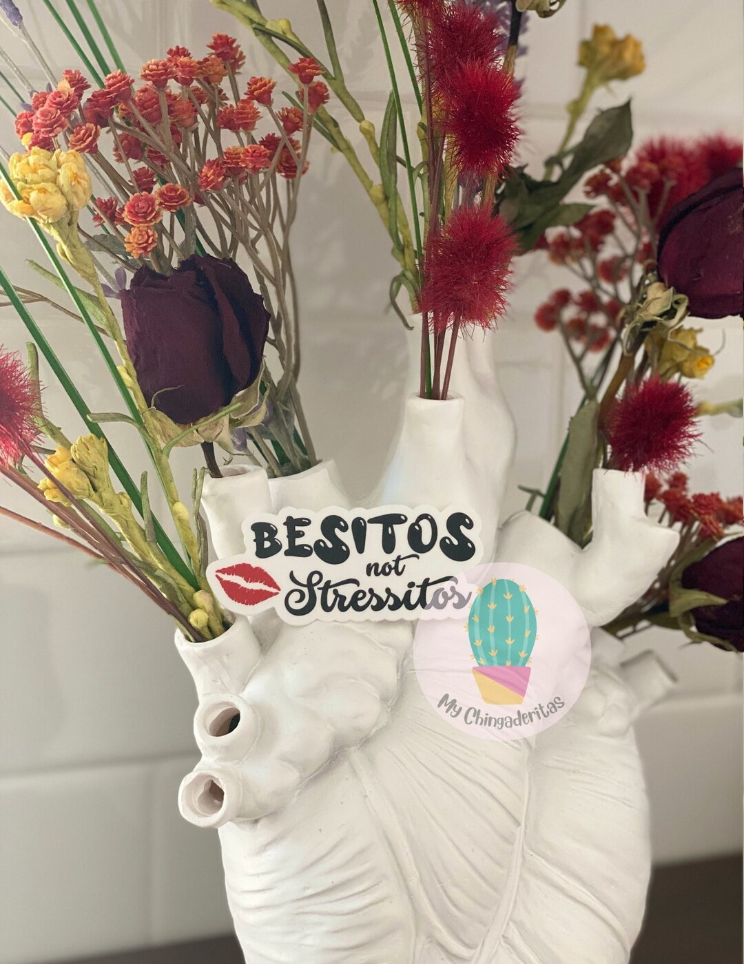 Besitos Not Stressitos Sticker | Latinx Sticker | Spanish Sticker - Etsy