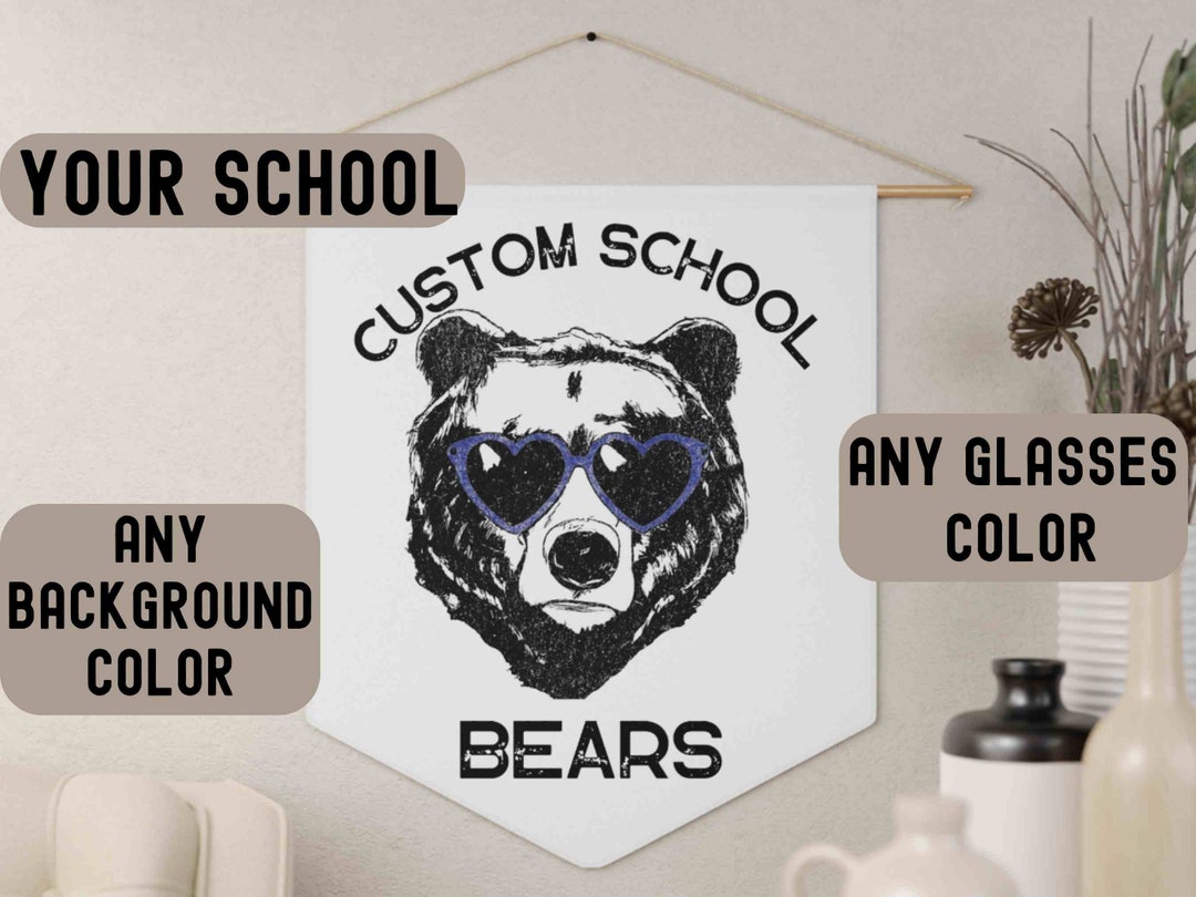 Bears School Mascot Pennant,custom School Spirit Classroom Decor Gift ...