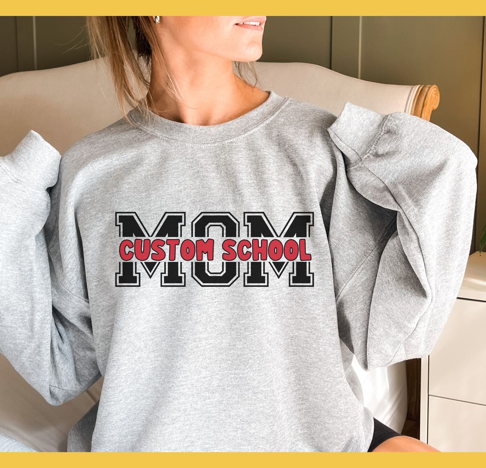 Mom Custom University Crewneck, Custom Mom Jumper, Custom College ...