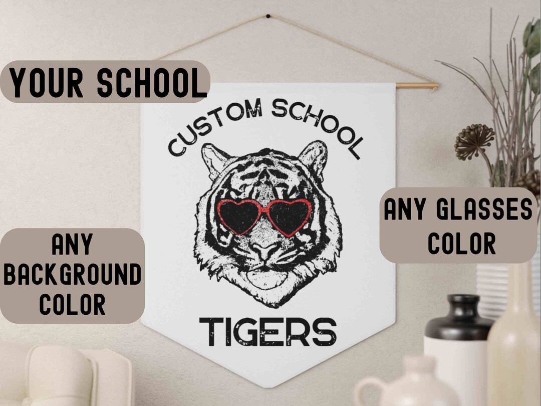 Tigers School Mascot Pennant,custom School Spirit Classroom Decor Gift ...
