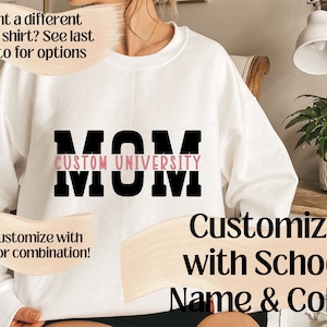 Custom Mom University Crewneck Sweatshirt, Custom College Sweatshirt ...