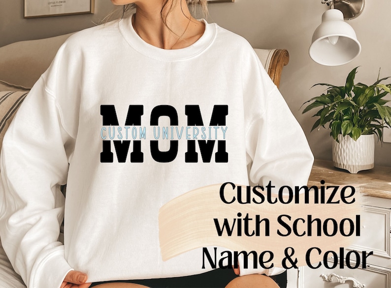 Custom Mom University Crewneck Sweatshirt, Custom College Sweatshirt ...