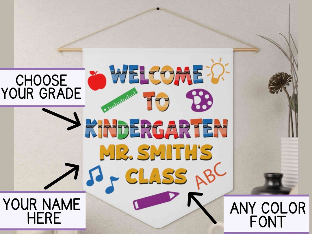 Classroom Pennant,door Hanger for Classroom, Custom Teacher Class Decor ...