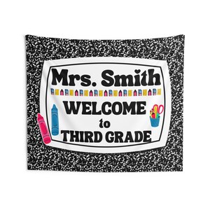 Teacher Tapestry Wall Hanger Classroom Decor Name Back to School ...