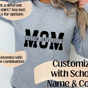 Custom Mom University Crewneck Sweatshirt, Custom College Sweatshirt ...